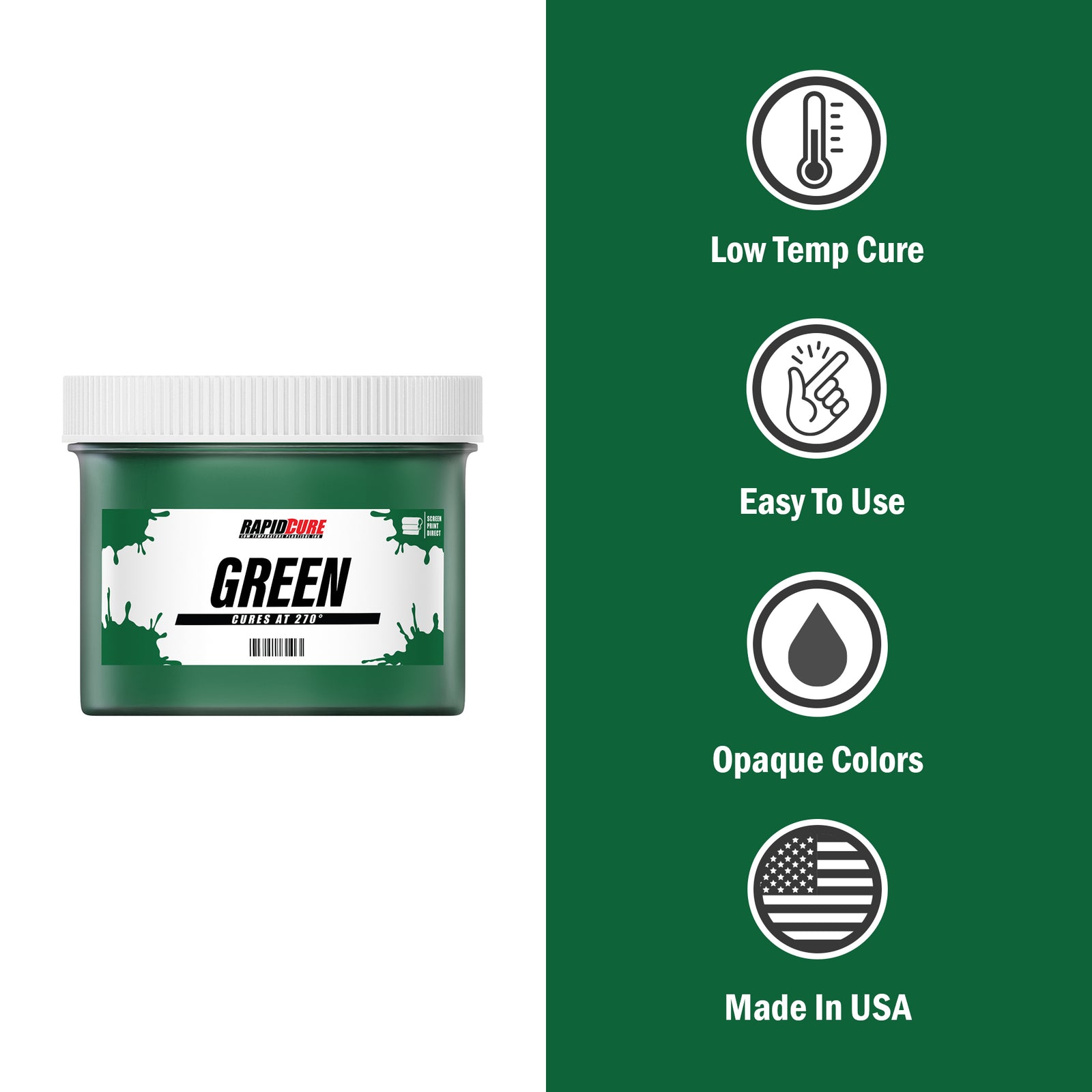 Rapid Cure Green Screen Printing Plastisol Ink | Screen Print Direct