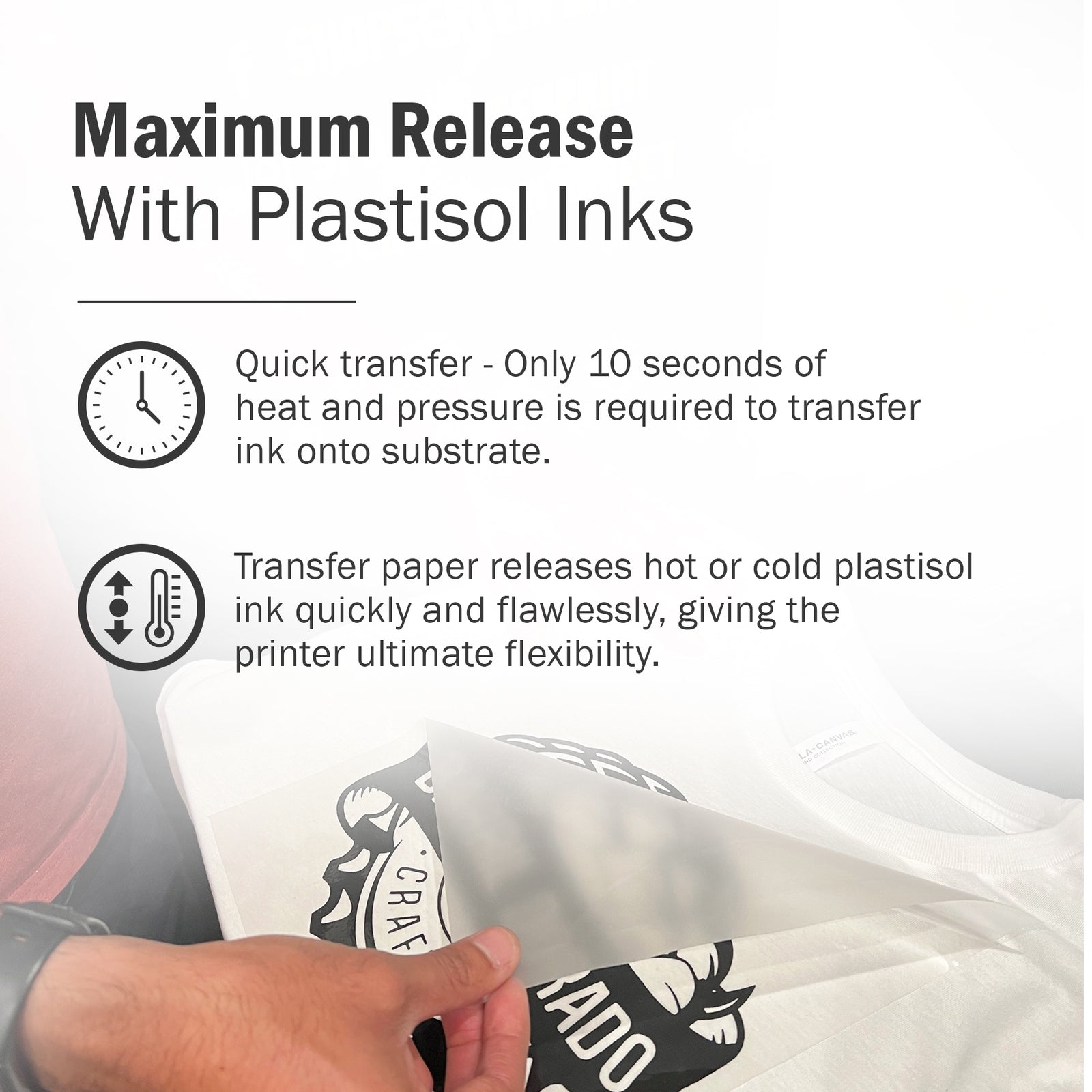 Hot/Cold Peel Plastisol Transfer Paper - 100 Sheets | Screen Print Direct